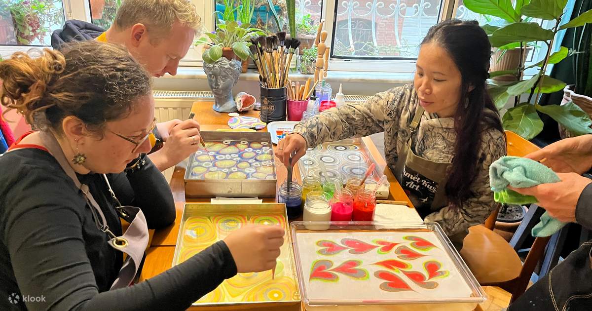 Immerse Yourself in Turkish Culture with a Painting on Water Marbling Workshop at a Local's Home ...